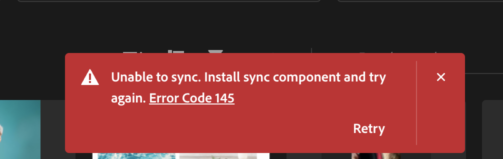 Re: Unable to sync, install sync component and try... - Adobe Product Community - 14792083